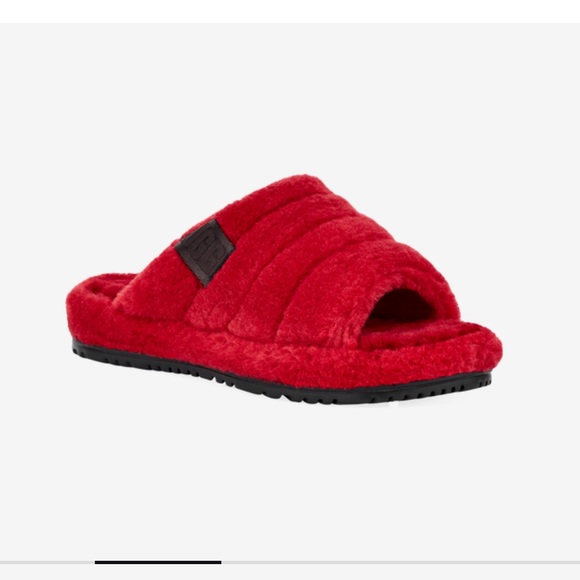 UGG | Shoes | Ugg Mens Red Fluff Yeah Slipper Slides | Poshmark